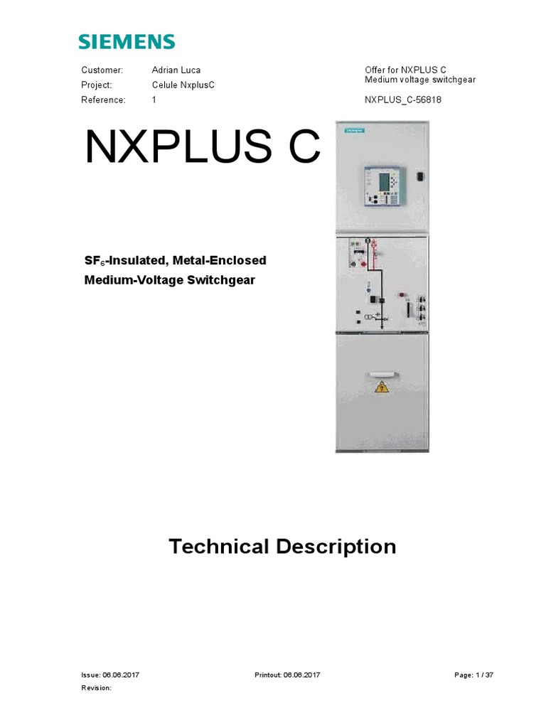 Nxplus C: Technical Description | PDF | Switch | Fuse (Electrical)
