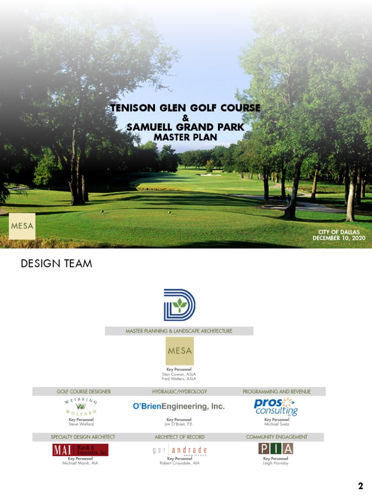 Samuell-Grand-Tenison Master Plan Highlights | PDF | Trail | Golf Course