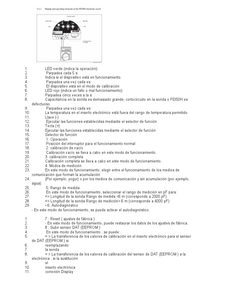 Manual Nivel FMI51 | PDF | Calibración | Diodo emisor de luz