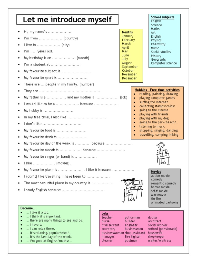 Let Me Introduce Myself: School Subjects | PDF