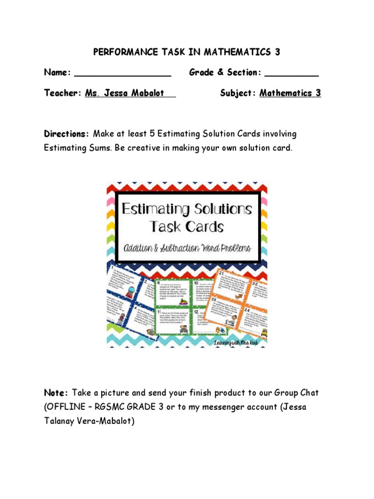 Grade 3 Fairness Performance Task | PDF