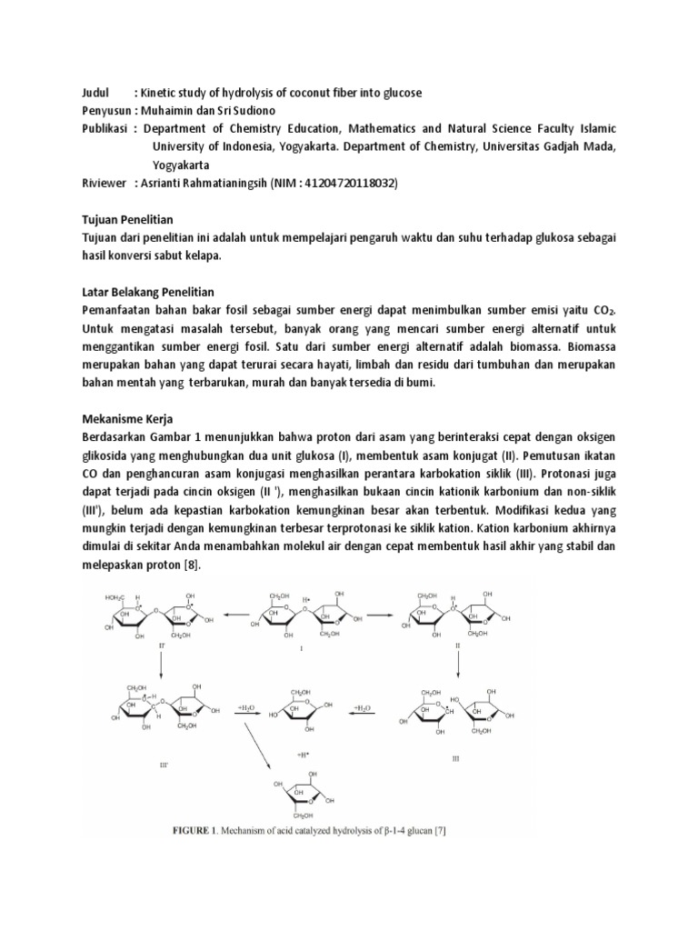 Riview Jurnal Kinetika Kimia | PDF