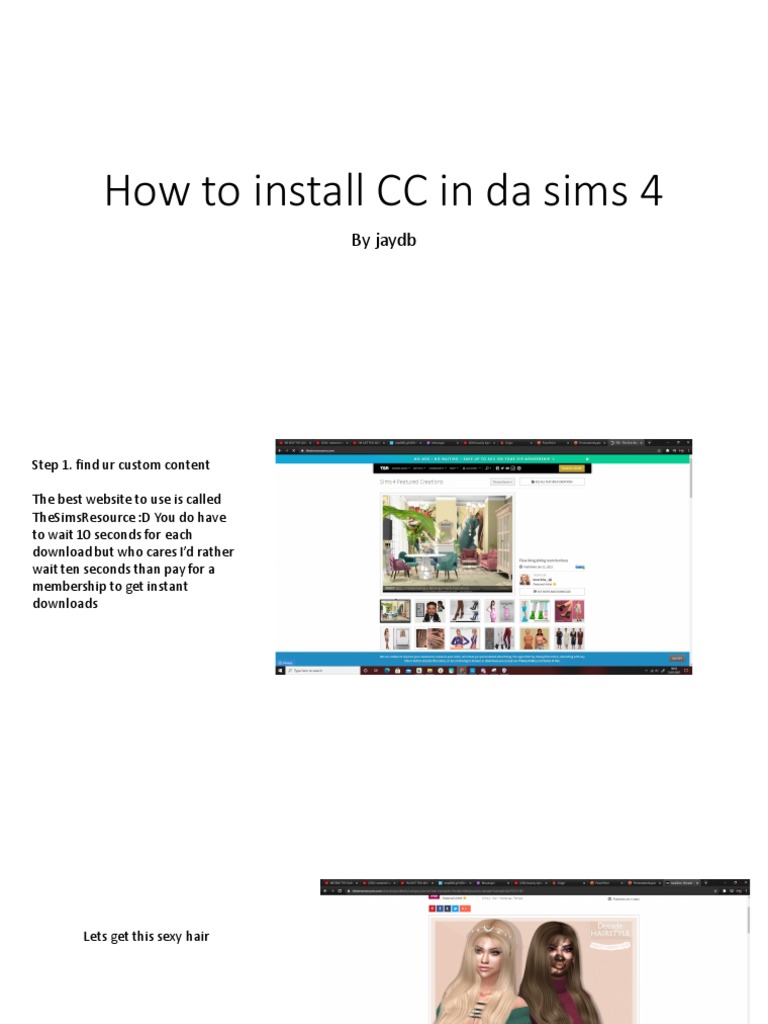 How To Install CC in Da Sims 4: by Jaydb | PDF