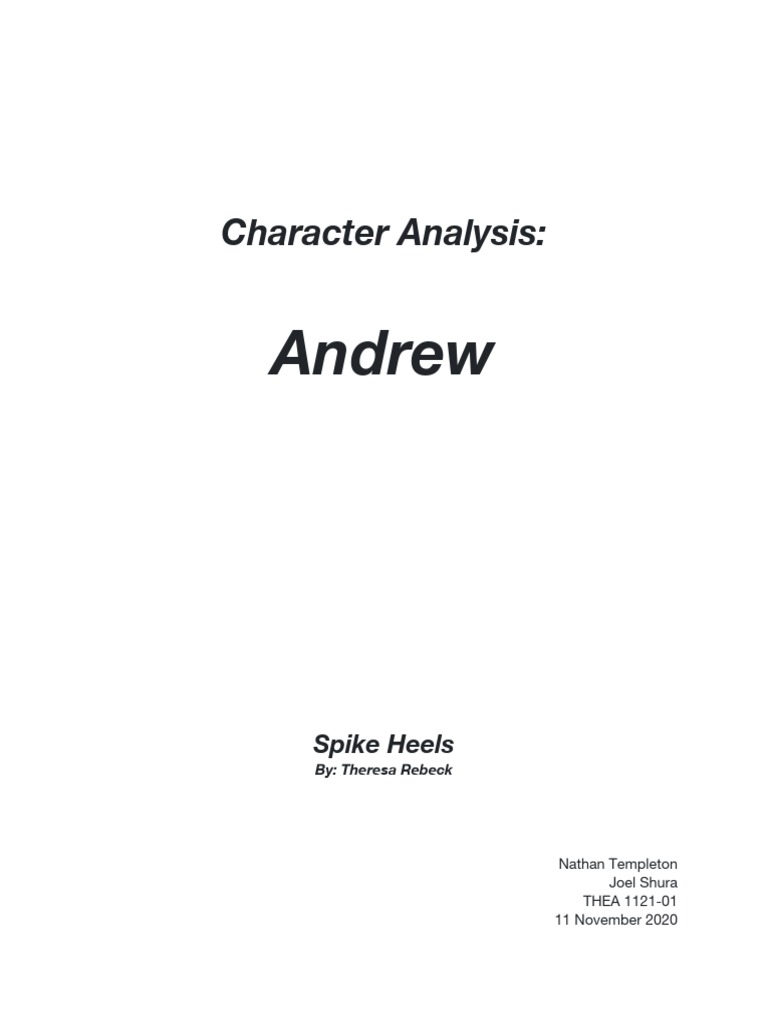 Andrew's Character Analysis in "Spike Heels" | PDF | Human Nature ...