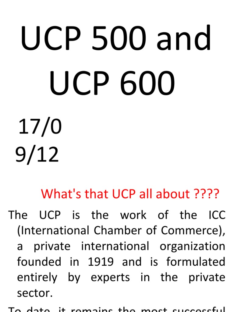 UCP 500 and UCP 600 | PDF | Letter Of Credit | Bill Of Lading
