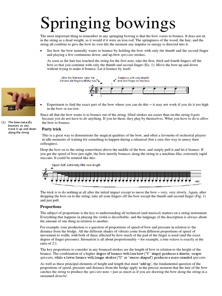 265 July 2013 Springing Bowing PDF | PDF | Violin | Musical Instruments