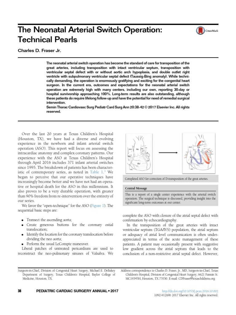 The Neonatal Arterial Switch Operation | PDF | Aorta | Heart Valve