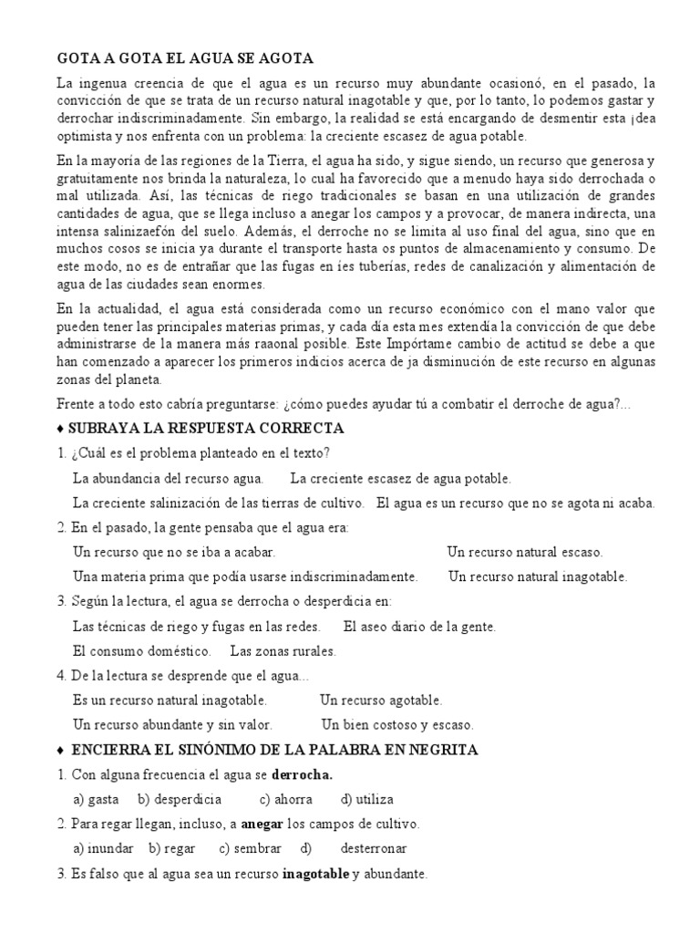 Gota A Gota El Agua Se Agota | PDF | Riego | Agua