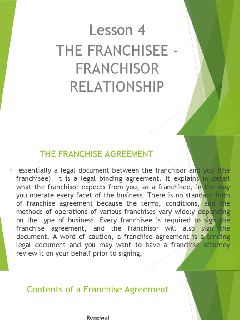 Lesson 4 Franchising