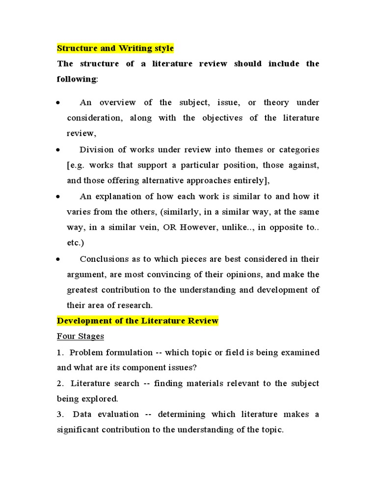 Review of Literature - Structure | PDF | Science | Methodology