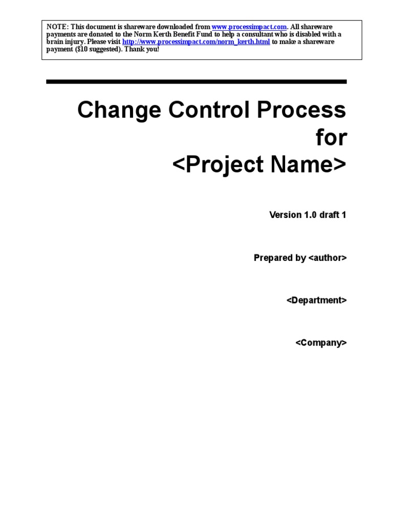 Change Control Process | PDF | Verification And Validation | Version ...