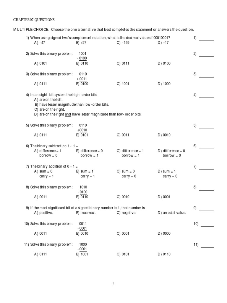 MULTIPLE CHOICE. Choose The One Alternative That Best Completes The ...