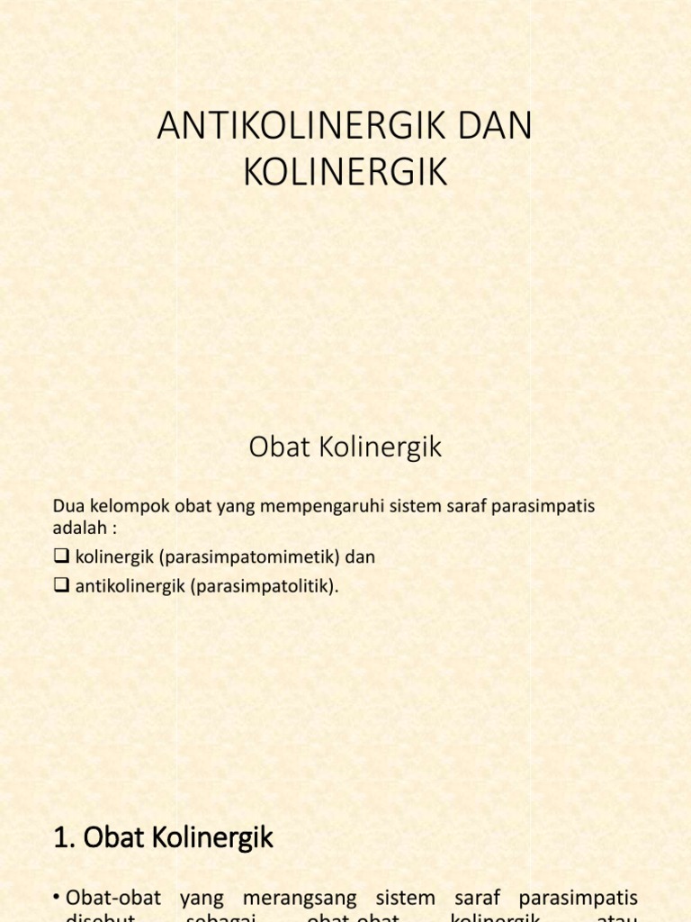 Obat Kolinergik dan Antikolinergik | PDF