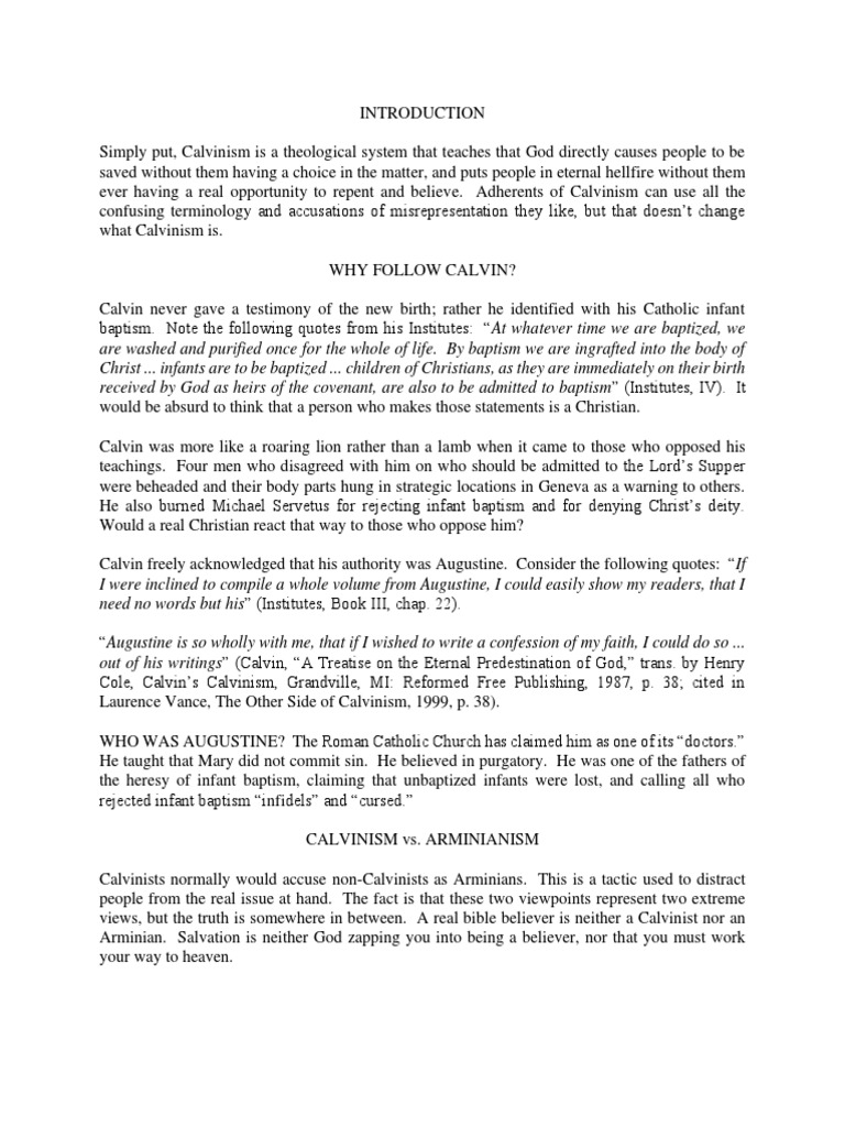 Calvinism | PDF | Calvinism | Born Again