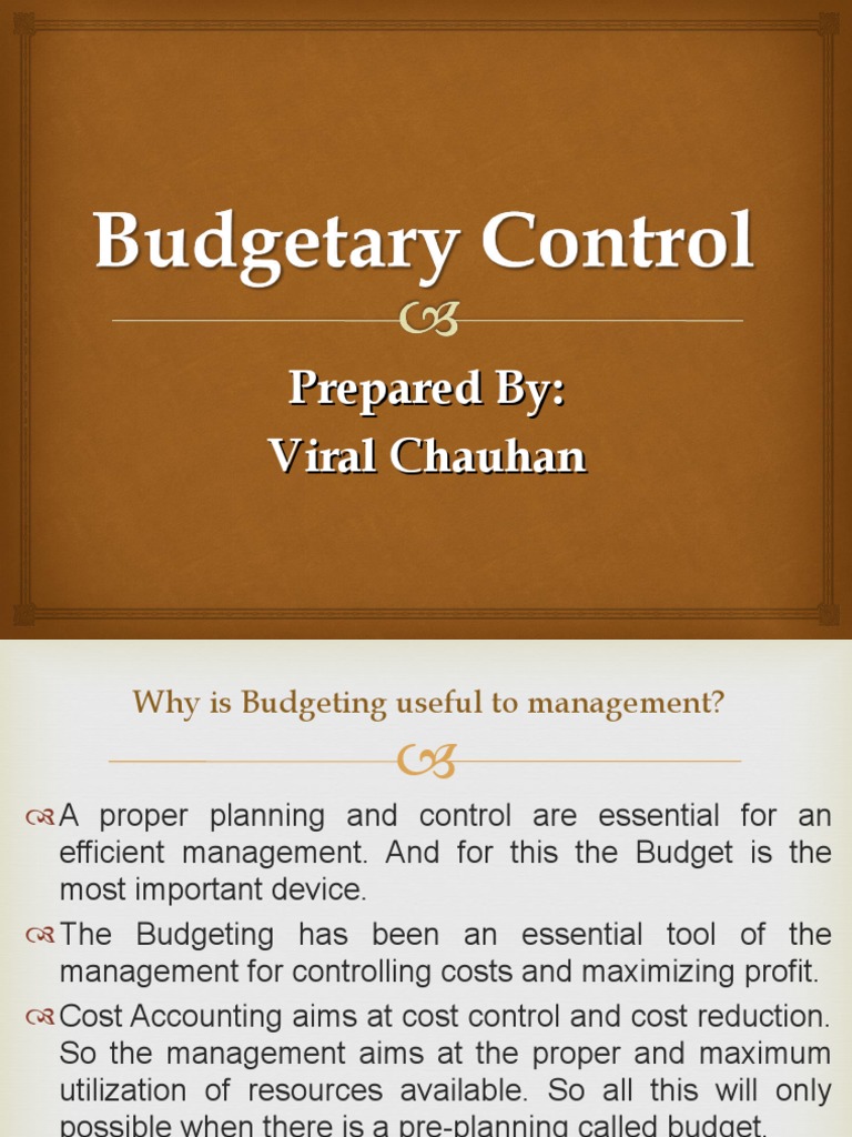 Budgetary Control Pdf Cost Accounting Budget