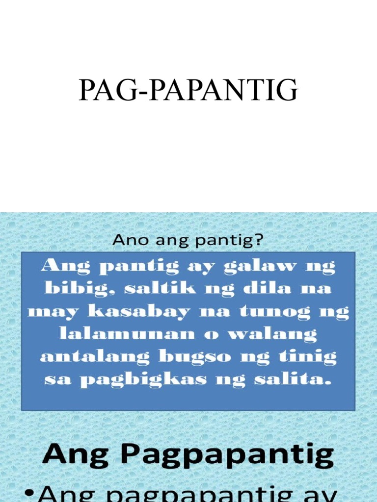 PAG-PAPANTIG Grade 2 Filipino | PDF