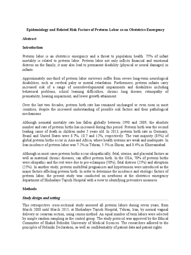 Journal (Preterm Labor) | PDF | Preterm Birth | Childbirth