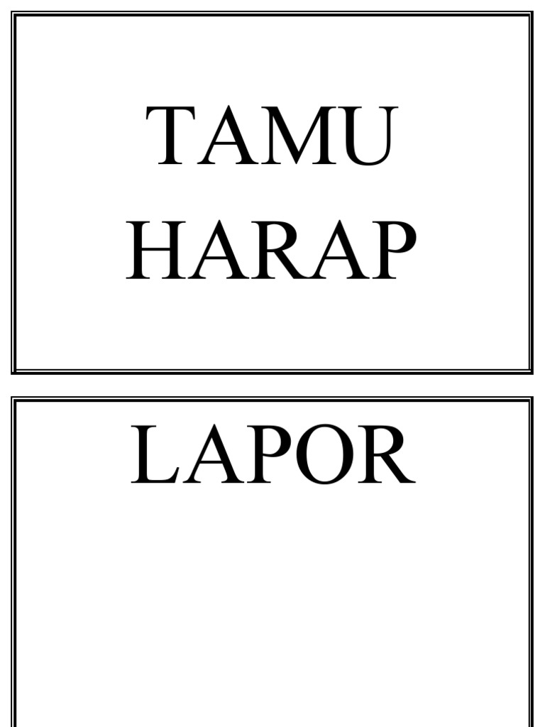 Tamu Harap Lapor | PDF