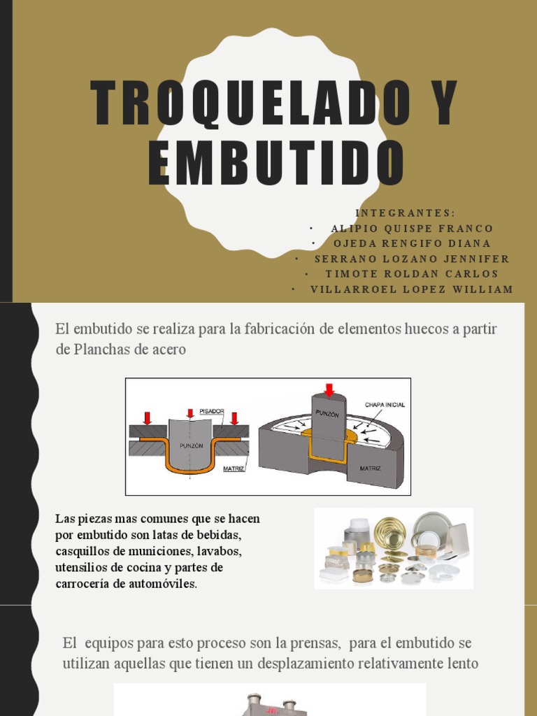 TROQUELADO Y EMBUTIDO Grupo 6 | PDF | Artesanías | Metalurgia