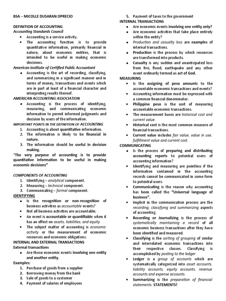 Accounting Standards Council: Important Points in The Definition of ...
