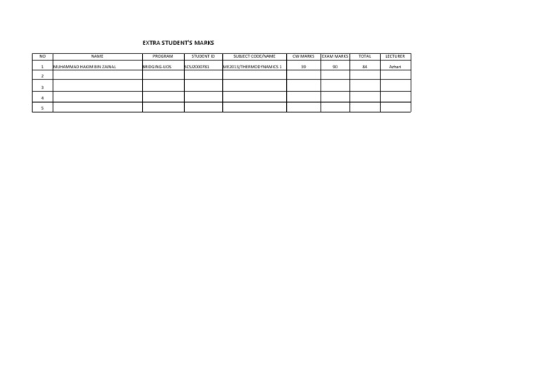 Extra Name Template | PDF