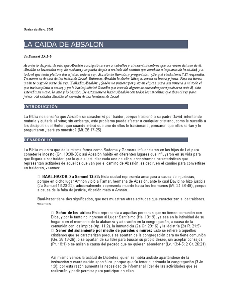 002 La Caida de Absalon | PDF | David | Religión y creencia
