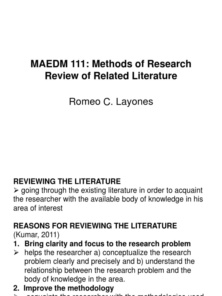 Lesson 4 Review of Related Lit Part 1 PDF | PDF | Primary Sources ...