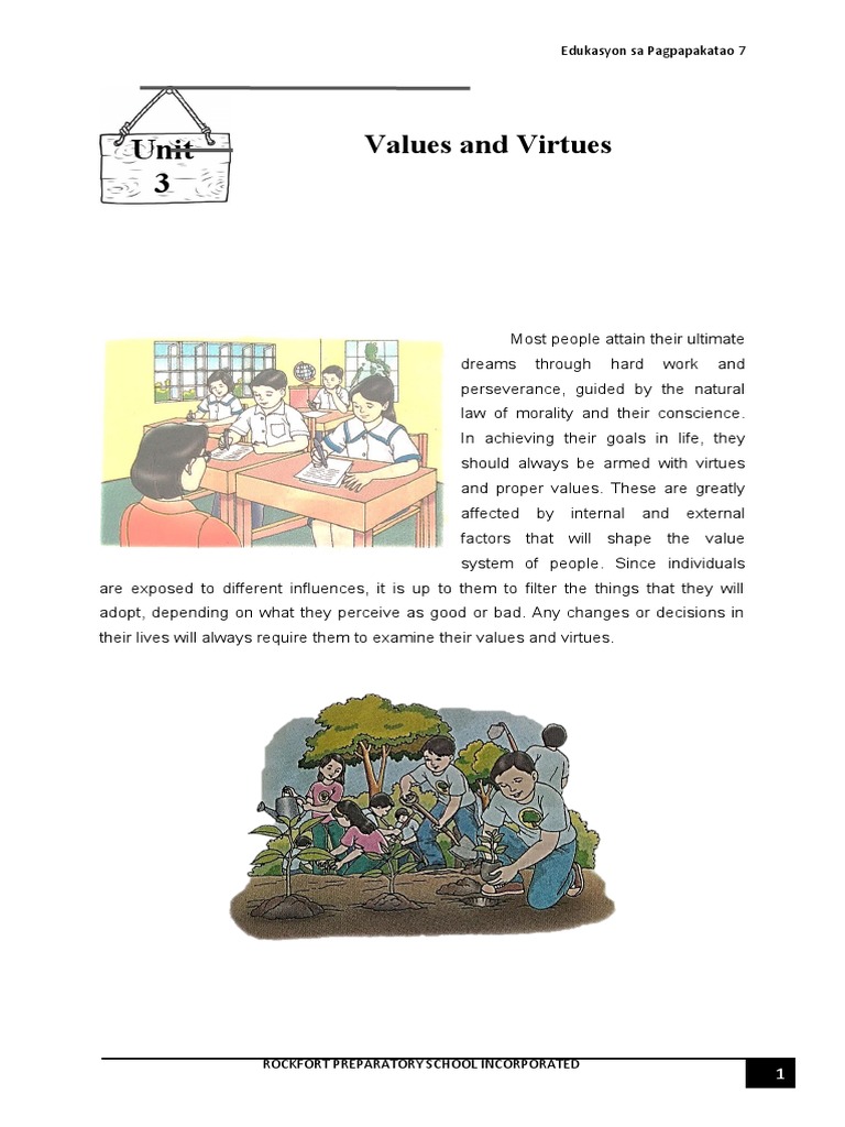 Unit 3: Values and Virtues | PDF | Value (Ethics) | Conscience