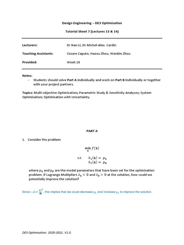 Optimisation Solutions | PDF | Mathematical Optimization | Applied ...
