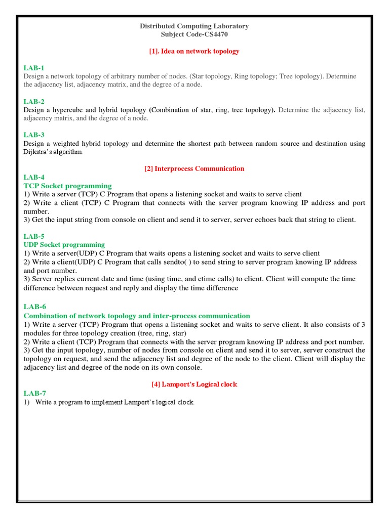 Distributed Computing Laboratory | PDF