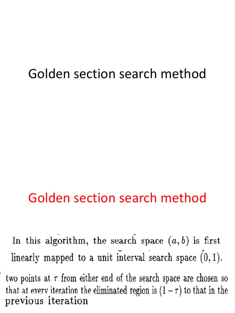 Golden Section Search Method PDF | PDF