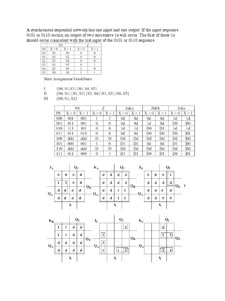 A Synchronous Sequential Network Has One Input and One Output | PDF