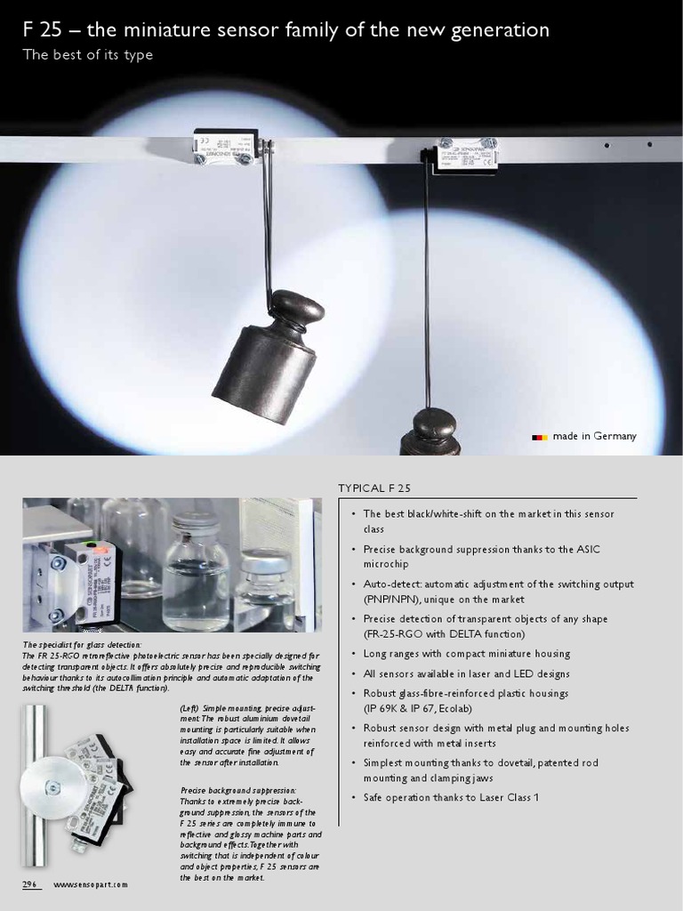 SensoPart F 25 Sensor Overview | PDF | Bipolar Junction Transistor | Laser
