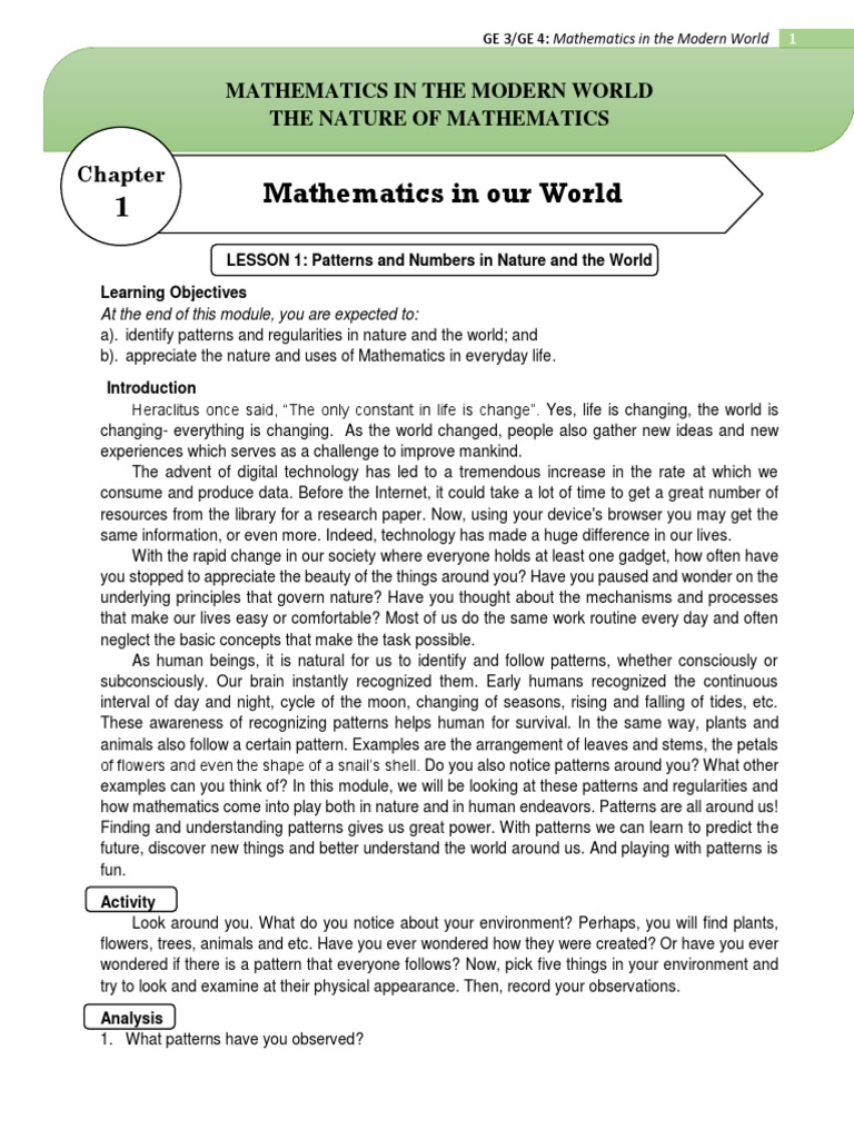 Baguin - Ge 3 - Mathematics in The Modern World PDF | PDF | Set ...
