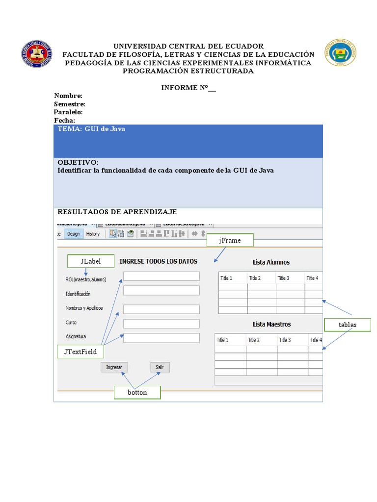 Gui de Java | PDF | Java (lenguaje de programación) | Interfaces ...