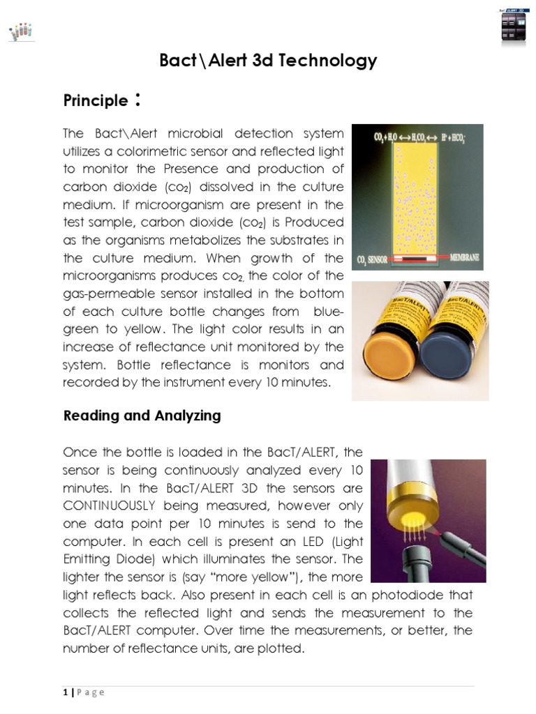 Bact Alert Details | PDF | Carbon Dioxide | Chemistry