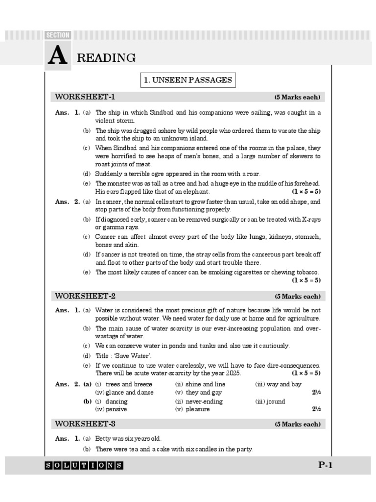 Class 6 English Solutions Overview | PDF | Nature