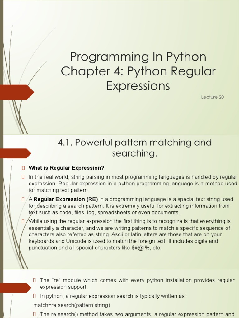 Python Regular Expression | PDF | Regular Expression | String (Computer Science)