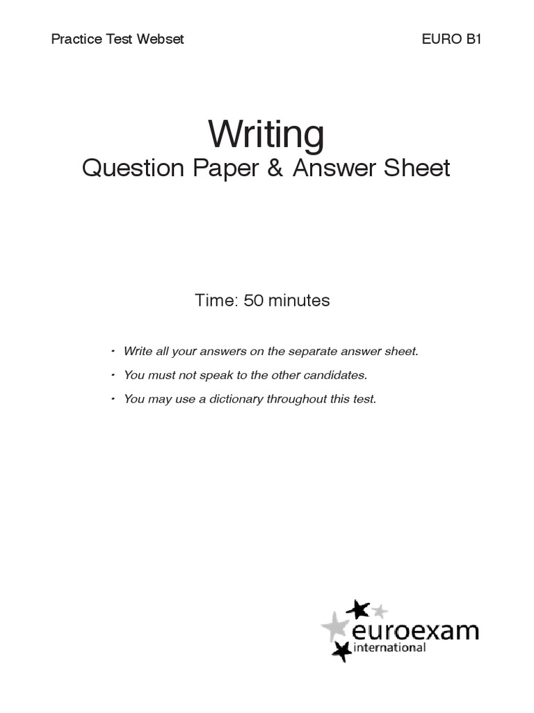 Euro B1 Writing Practice Test Guide | PDF | Career & Growth | Foreign ...