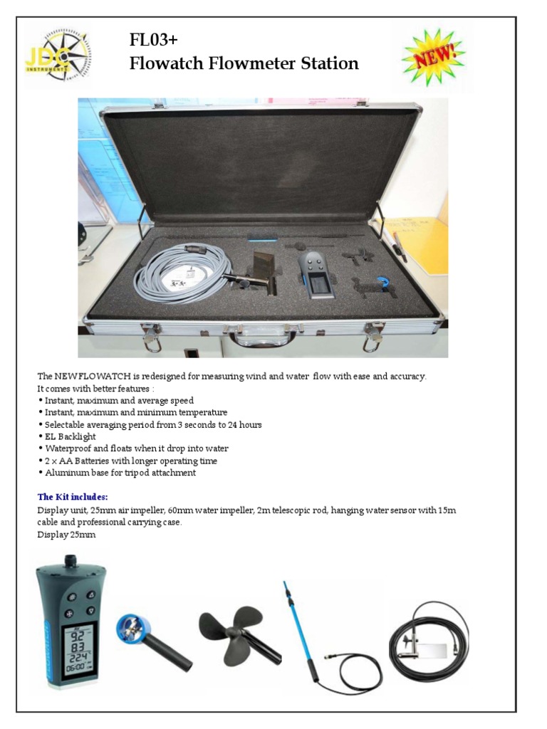 FL03+ Flowatch Flowmeter Station: The Kit Includes | PDF