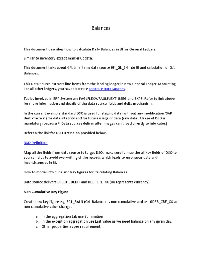 Creating Non Cumulative Cube On Line Item FI DataSource | PDF | Debits And Credits | Financial ...