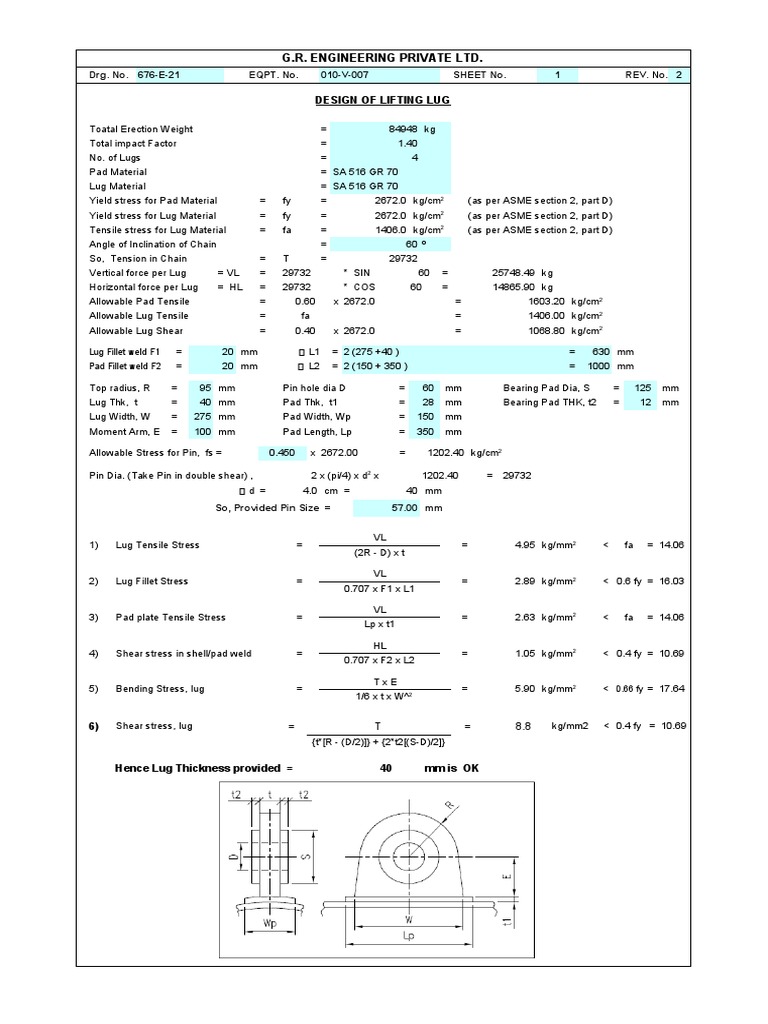 Horizontal Lifting Lug | PDF | Civil Engineering | Materials