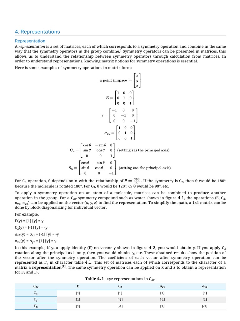 4 - Representations - Chemistry LibreTexts | PDF | Cartesian Coordinate ...