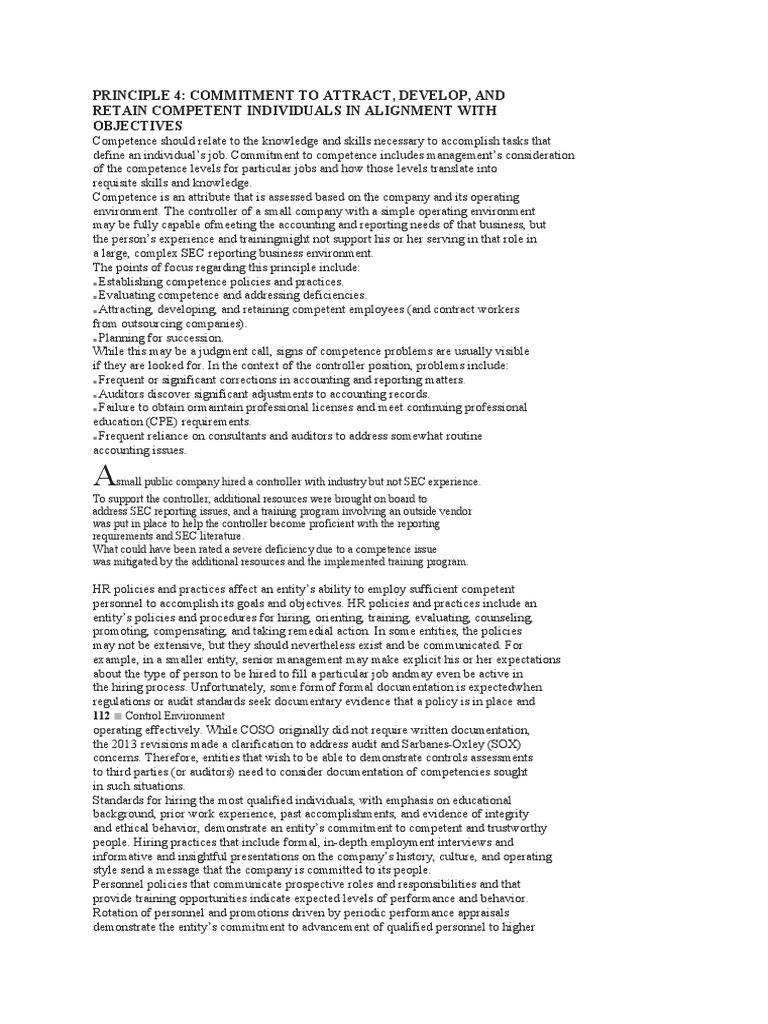 Principle 4: Commitment To Attract, Develop, and Retain Competent ...
