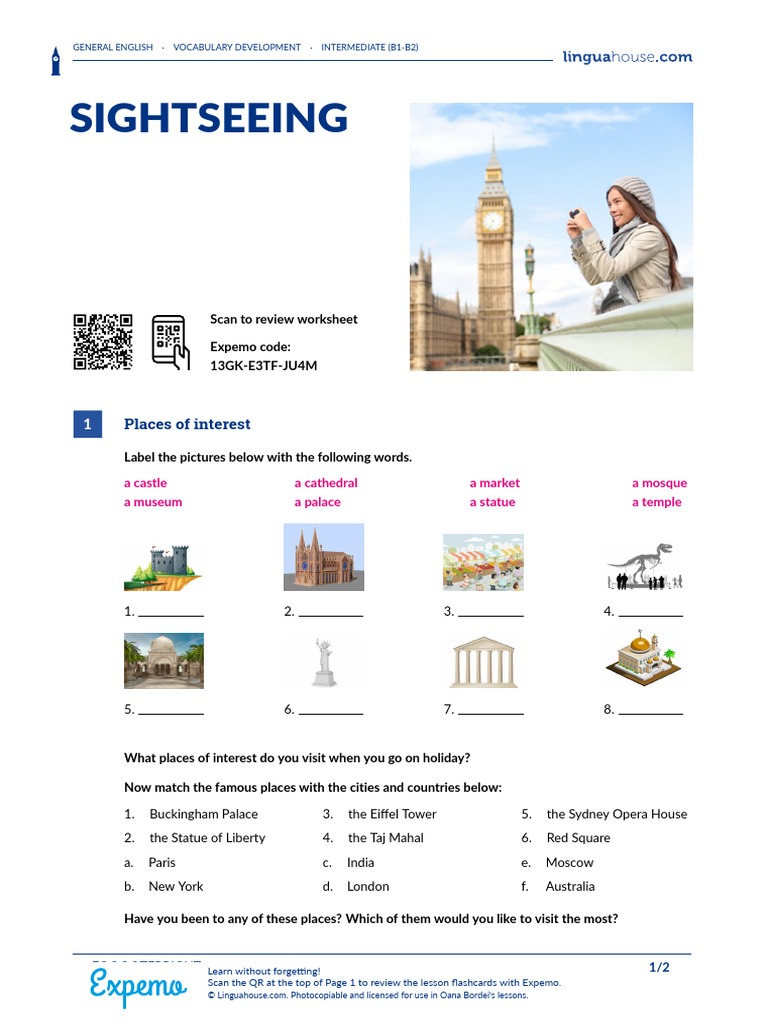 Sightseeing British English Student Ver2 PDF | PDF | Linguistic Morphology | Language Mechanics