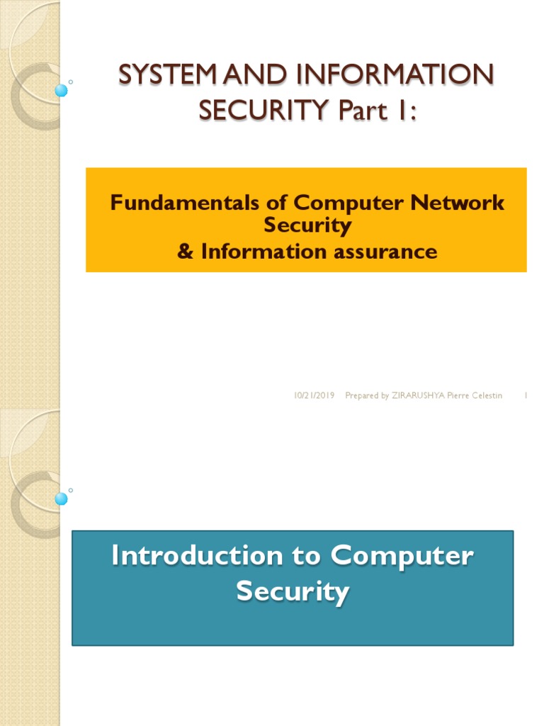 Part 1. Fundamentals of Computer Networks Security and Information ...