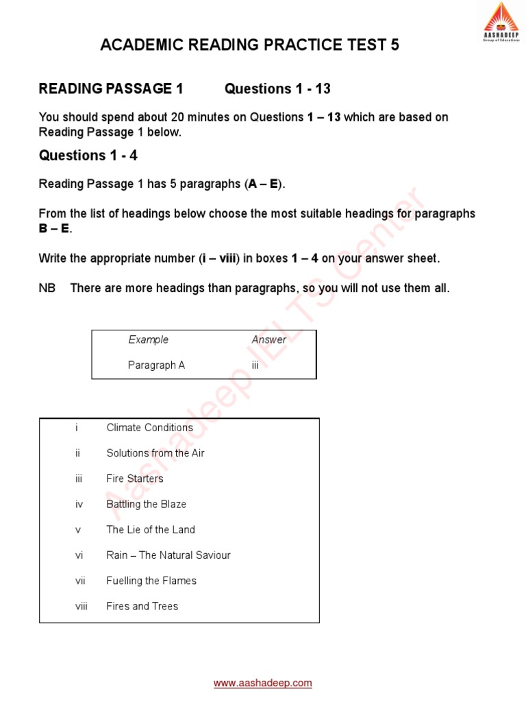 Ieltsfever Academic Reading Practice Test 5 PDF | PDF | Water Scarcity ...