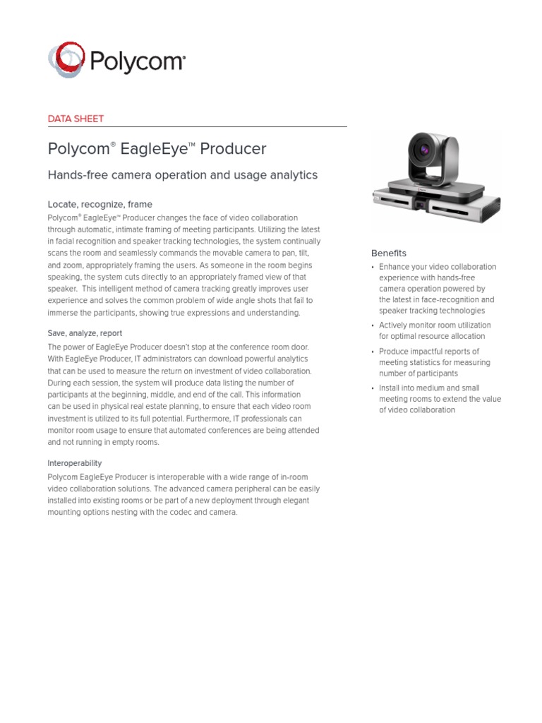 Polycom Eagleeye™ Producer: Hands-Free Camera Operation and Usage ...