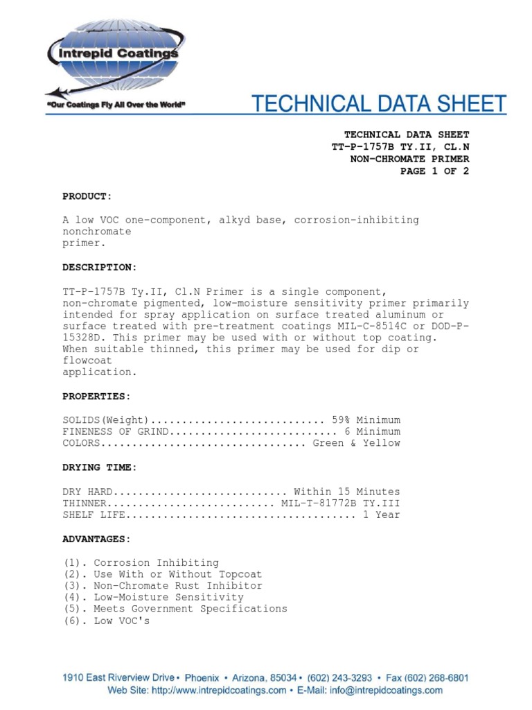 Tt-p-1757b Type II Class N - Tds | PDF | Industrial Processes | Chemistry