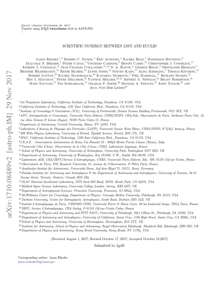 Jason D Rhodes@jpl Nasa Gov | PDF | Dark Energy | Redshift